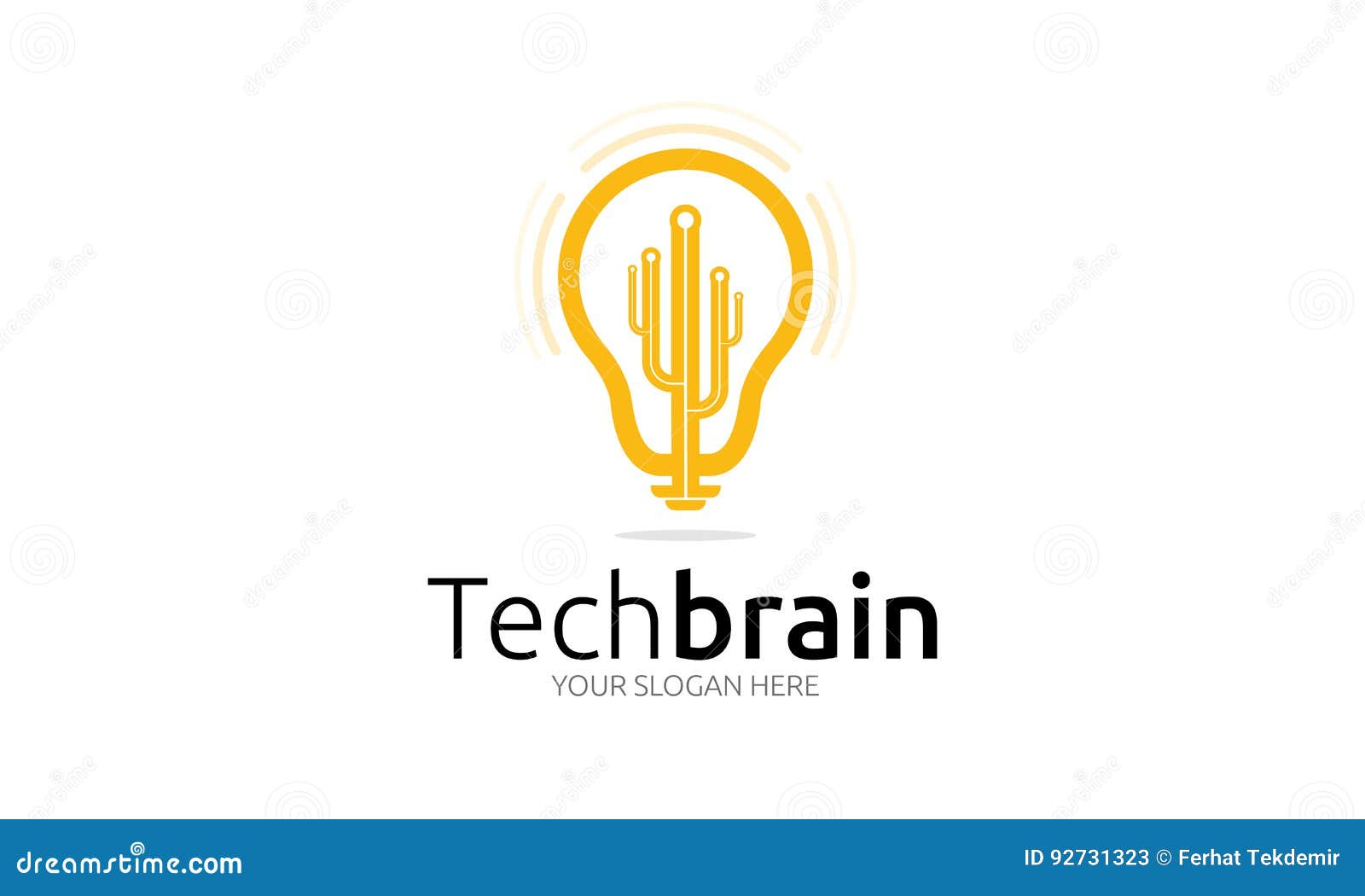 Tech Brain Logo stock vector. Illustration of creative - 92731323