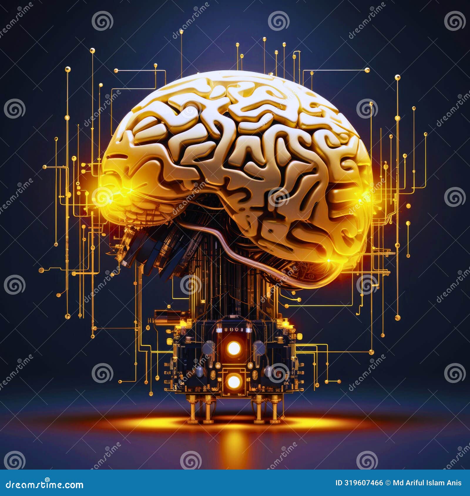 Tech Brain stock illustration. Illustration of creativity - 319607466
