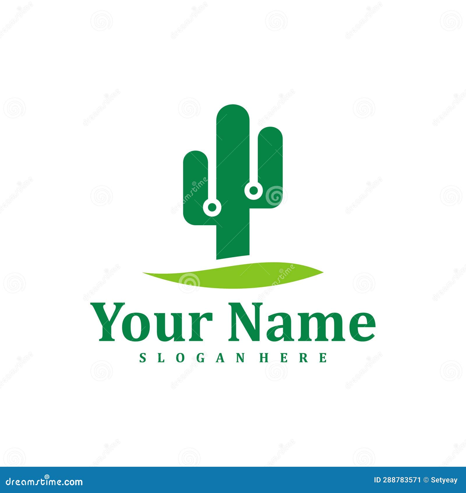 Tech Cactus Logo Design Template. Creative Cactus Logo Vector ...
