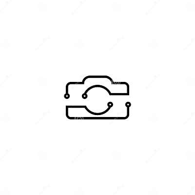 Tech Camera Logo Design Isolated on White Background Stock Illustration ...