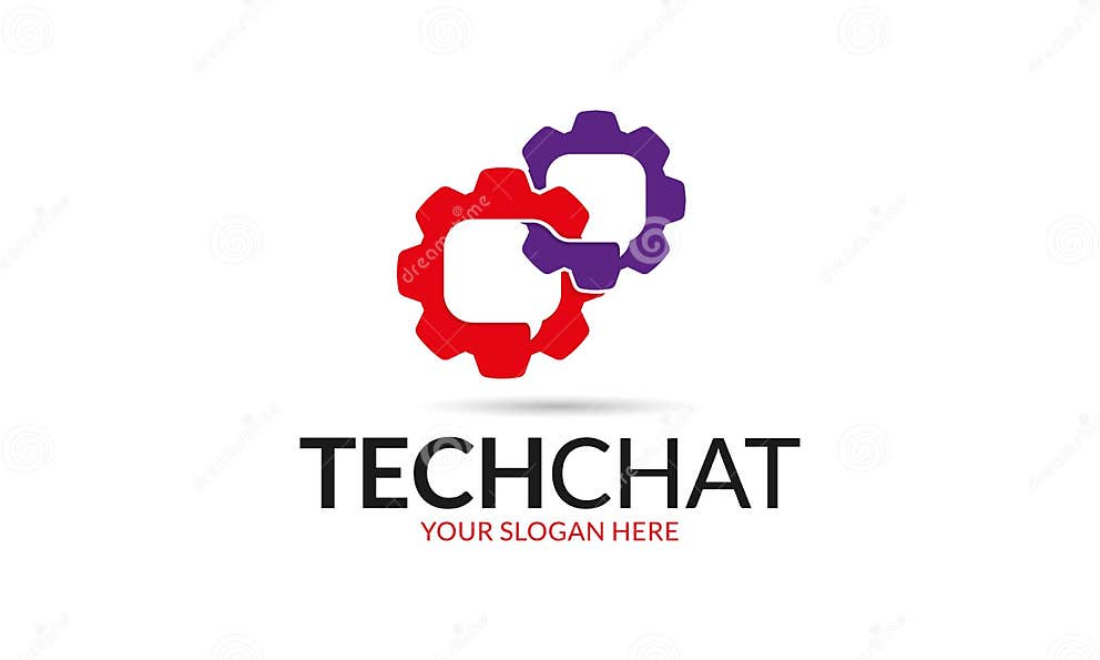 Tech Chat Logo Template stock vector. Illustration of internet - 108835567