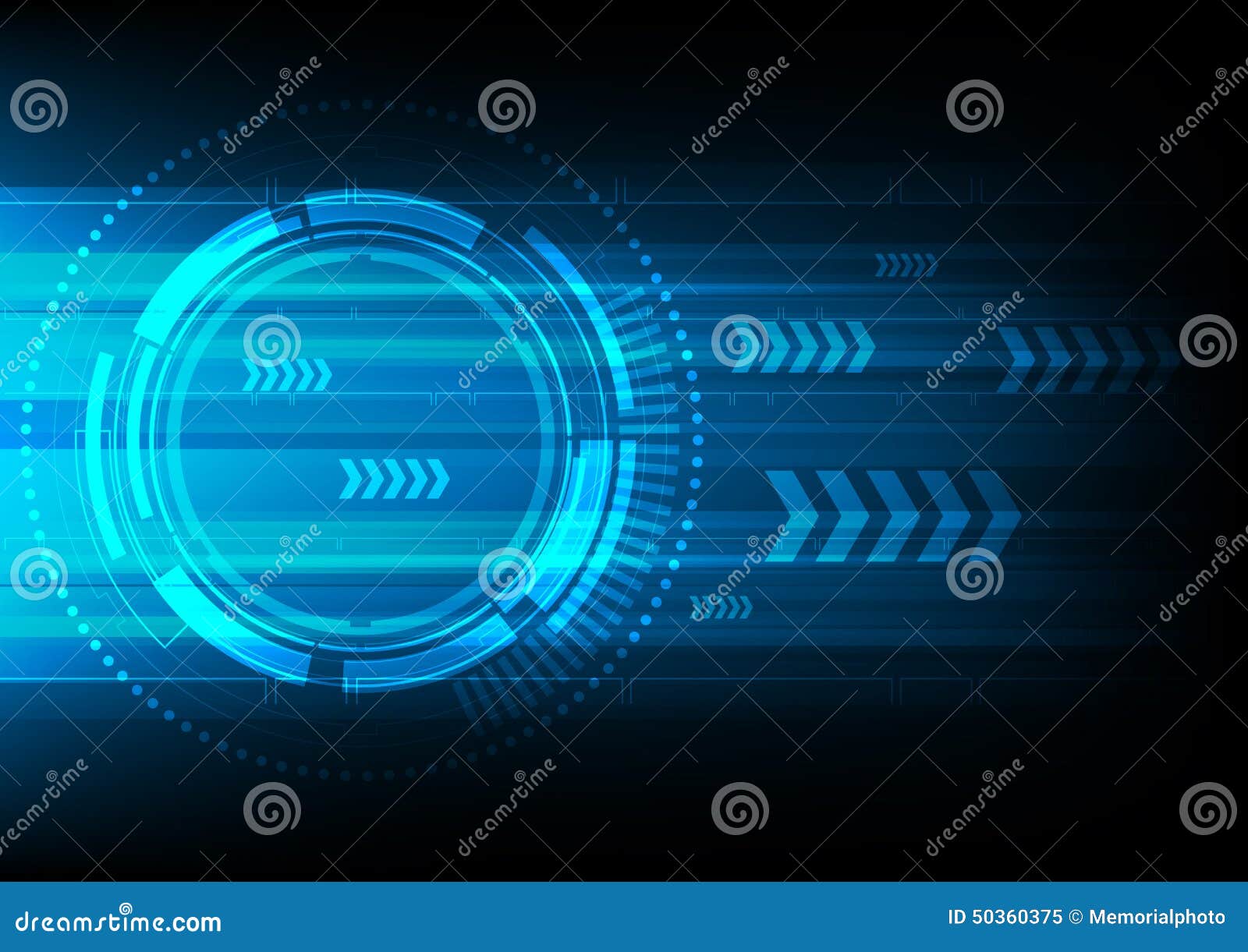 Tech Circle and Arrow Background Stock Vector - Illustration of signal ...