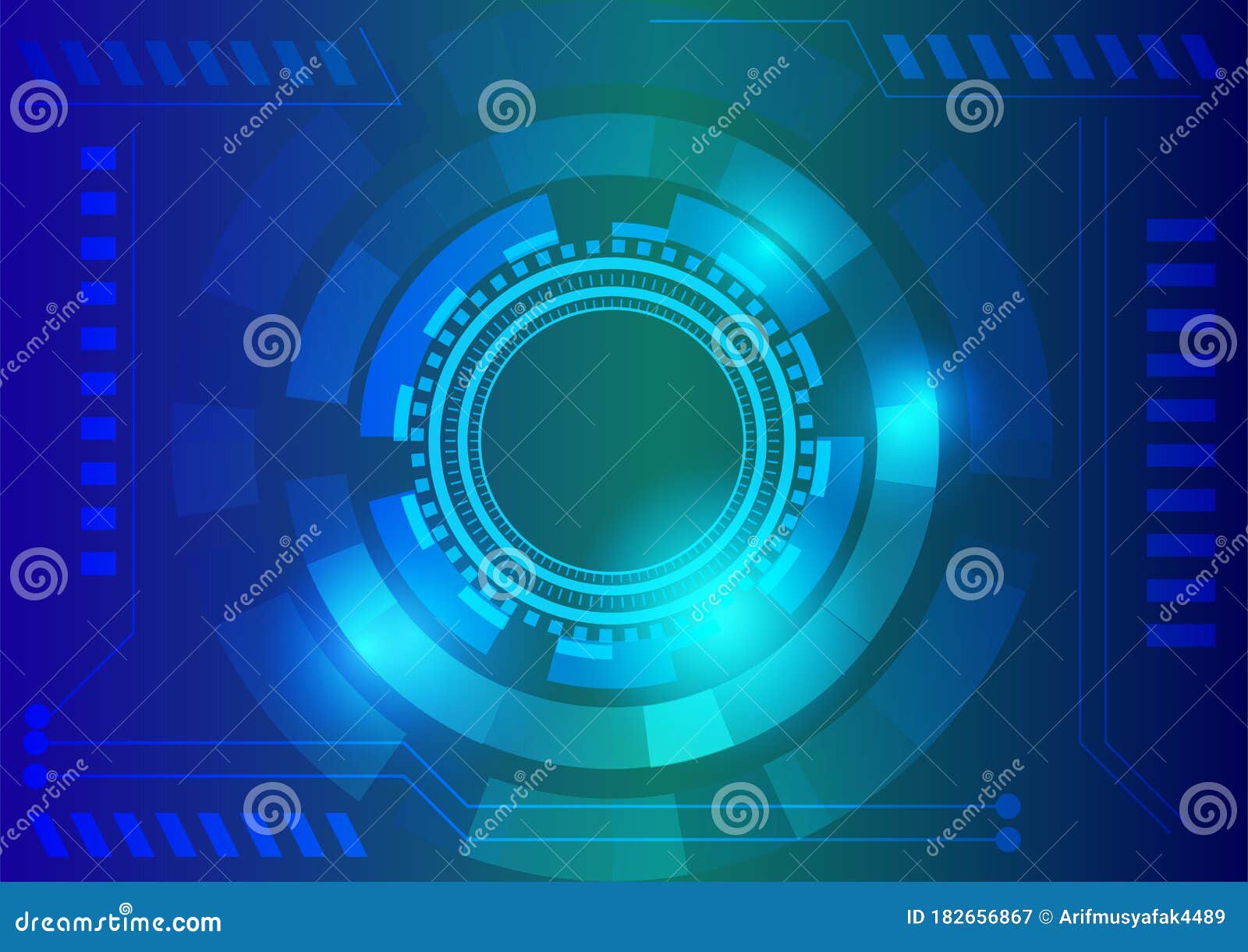 Tech Circle and Blue Technology Background Stock Illustration ...