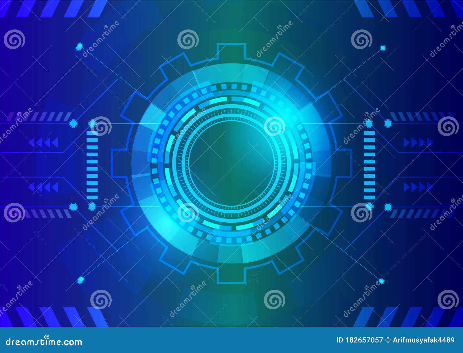 Tech Circle and Blue Technology Background Stock Illustration ...