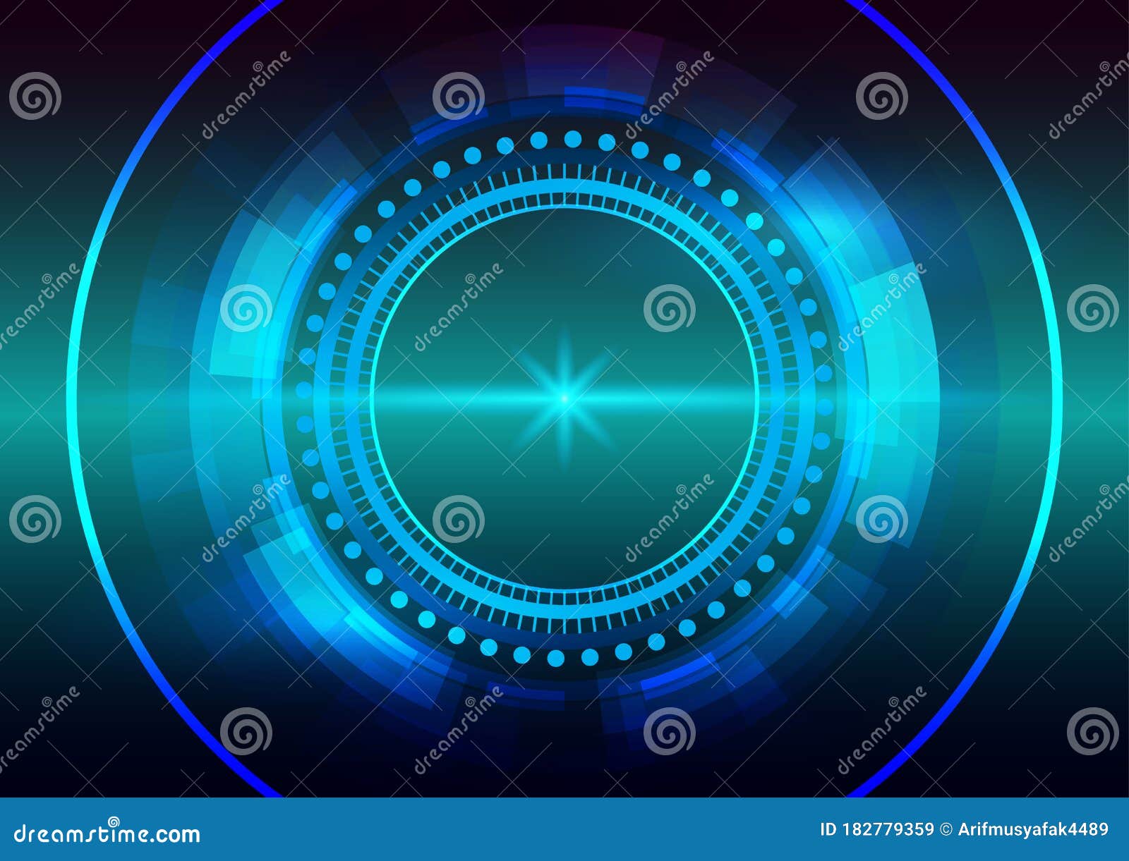 Tech Circle and Blue Technology Background Stock Illustration ...