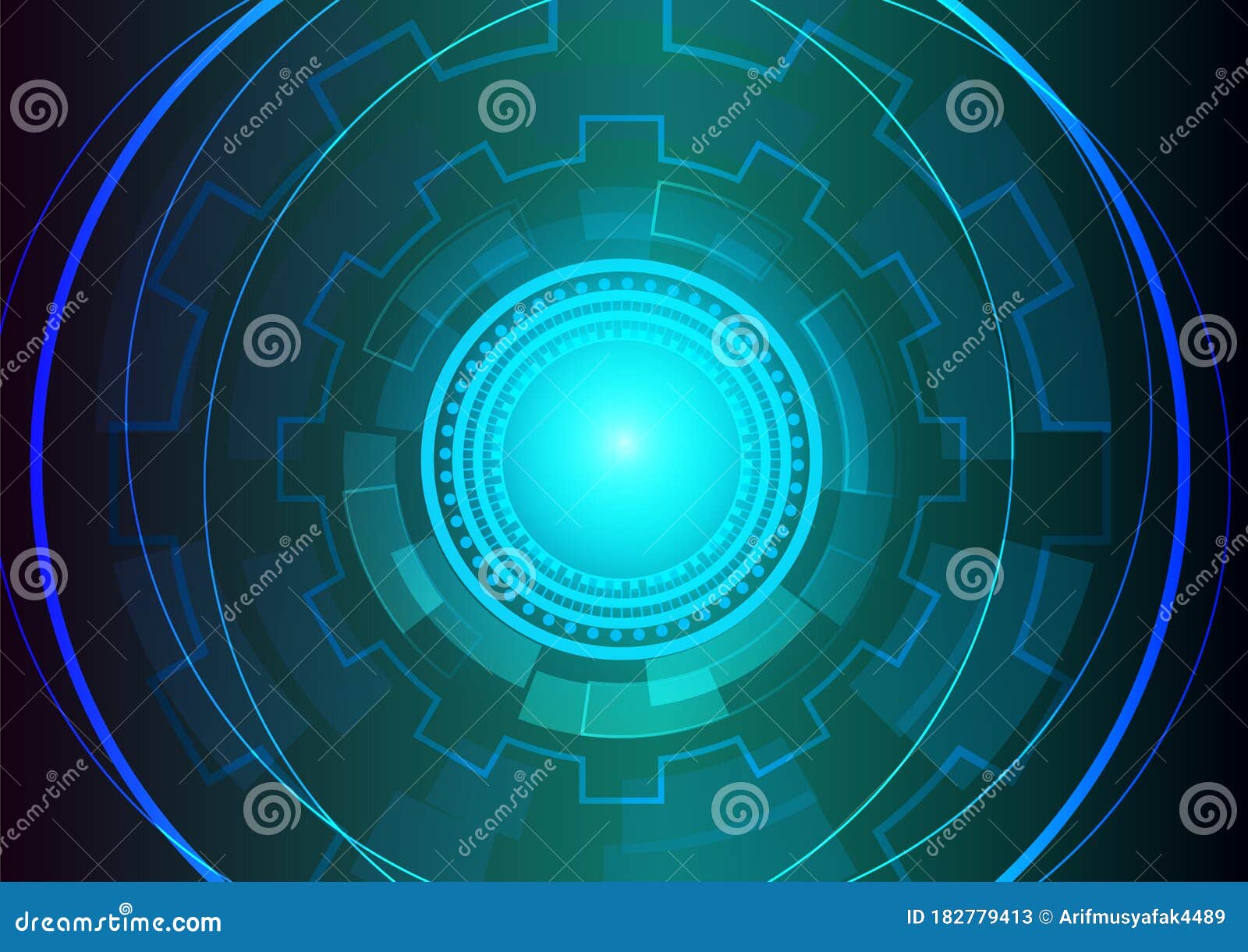 Tech Circle and Blue Technology Background Stock Illustration ...