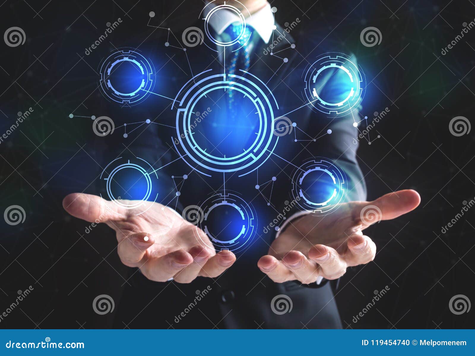 Tech Circle With Businessman Royalty-Free Stock Image | CartoonDealer ...