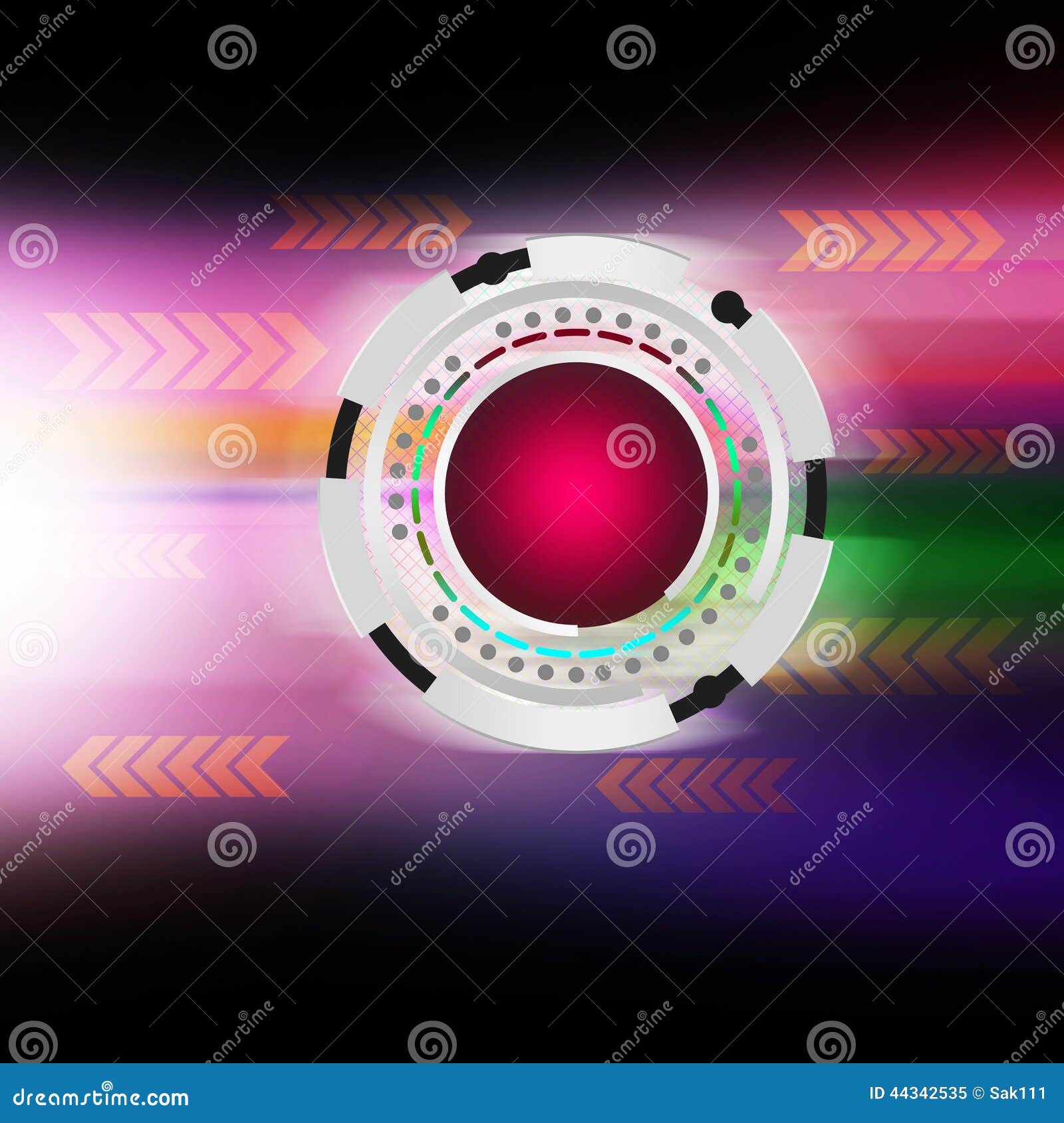 Tech Circle Colorful Elegant on Abstract Background Stock Illustration ...