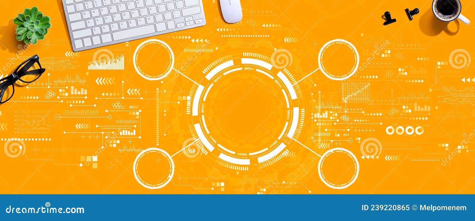 Tech Circle with a Computer Keyboard Stock Image - Image of display ...