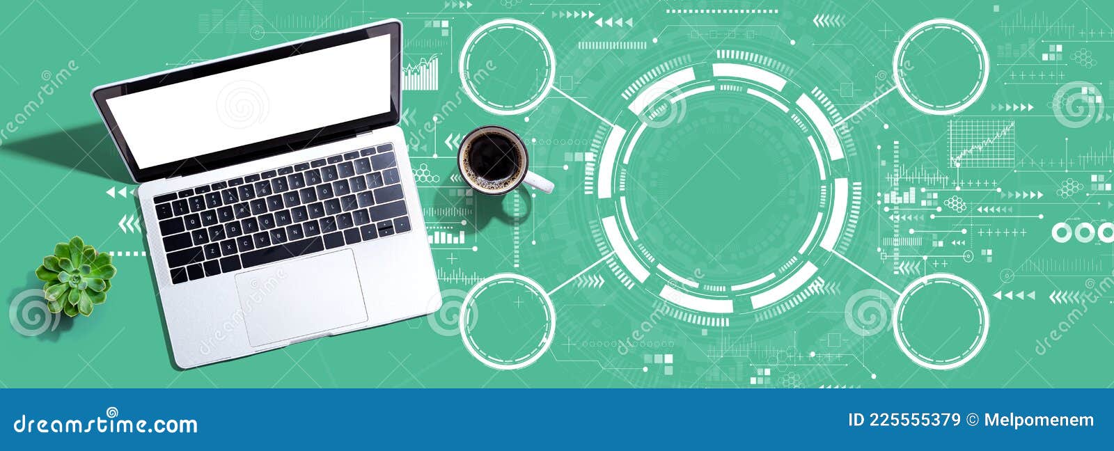 Tech Circle with a Laptop Computer Stock Image - Image of touchscreen ...