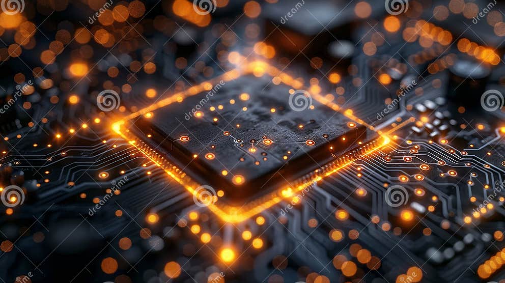 Tech Circuit Design, Abstract Tech Background with Glowing Lines and ...