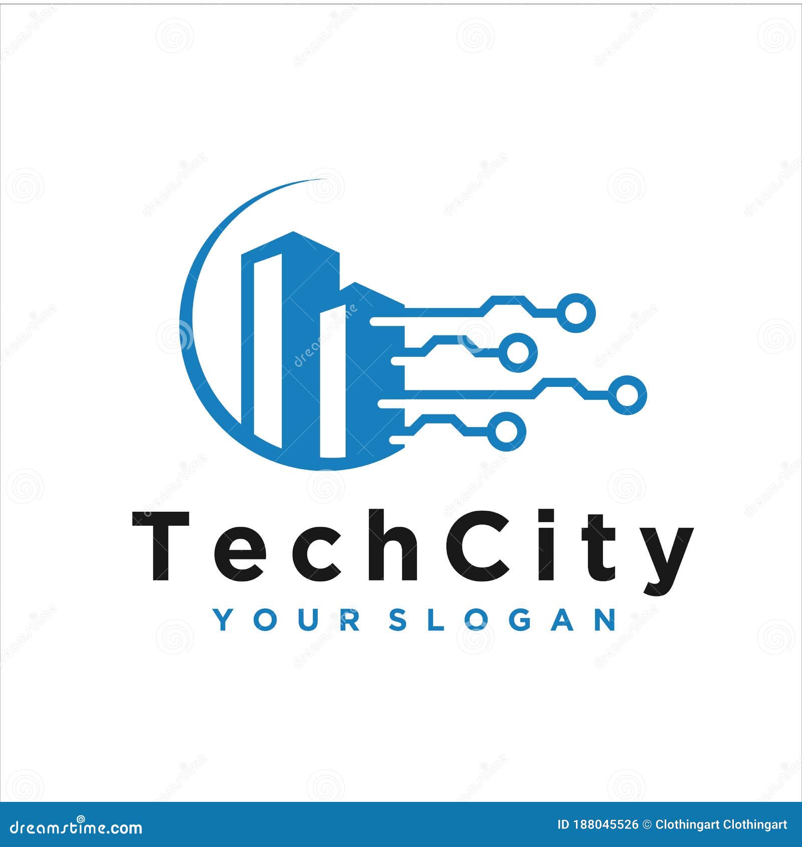 Tech City Logo Vector Design Graphic Template Stock Vector ...
