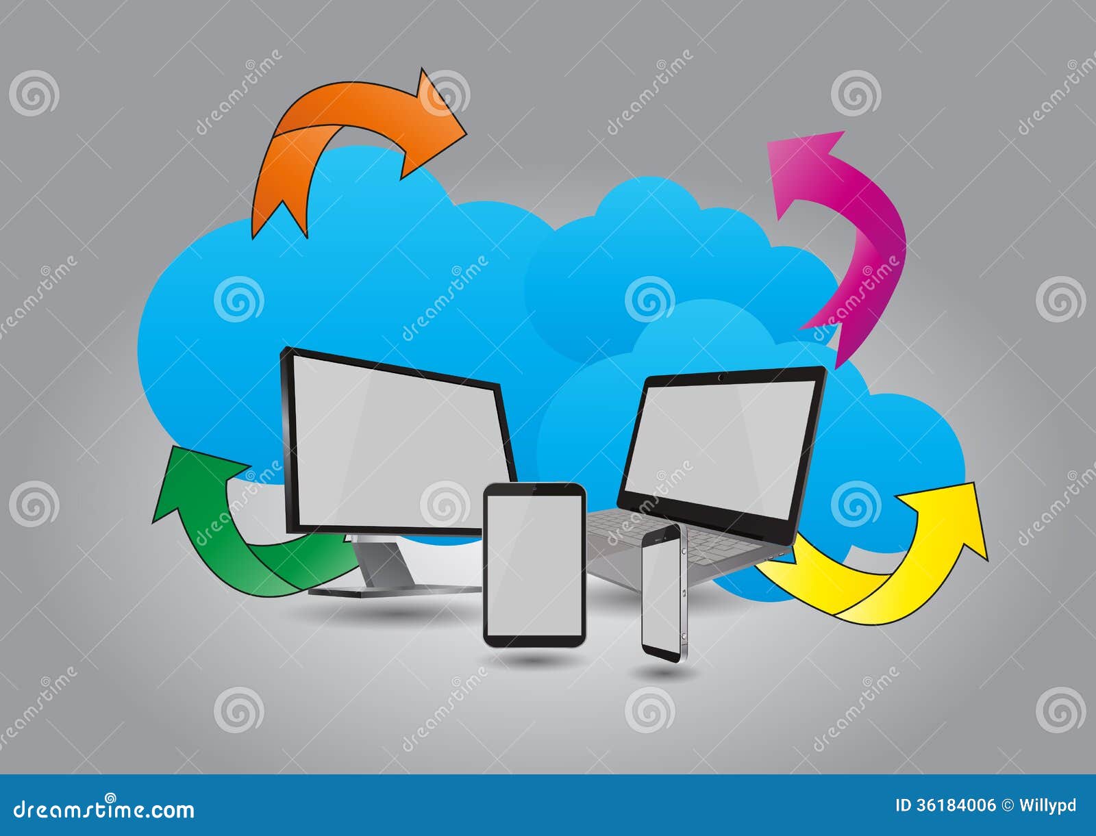 Tech cloud stock illustration. Illustration of blank - 36184006