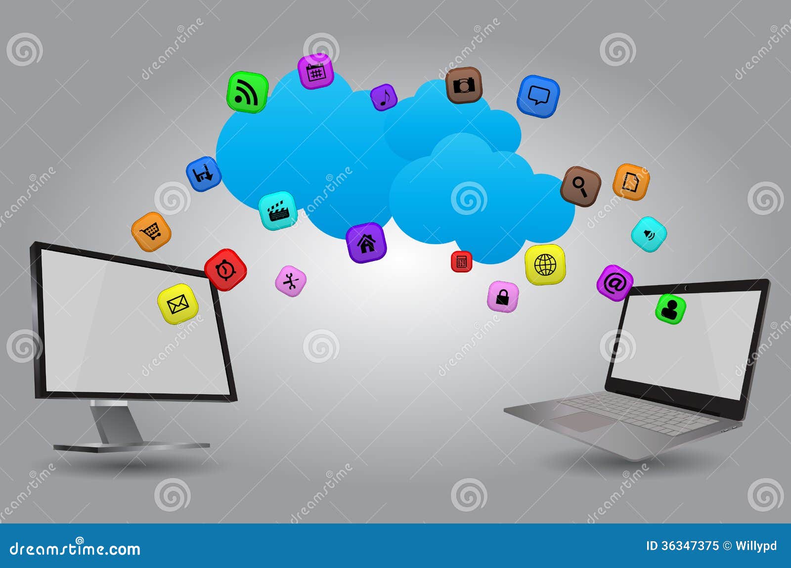 Tech cloud stock illustration. Illustration of data, media - 36347375