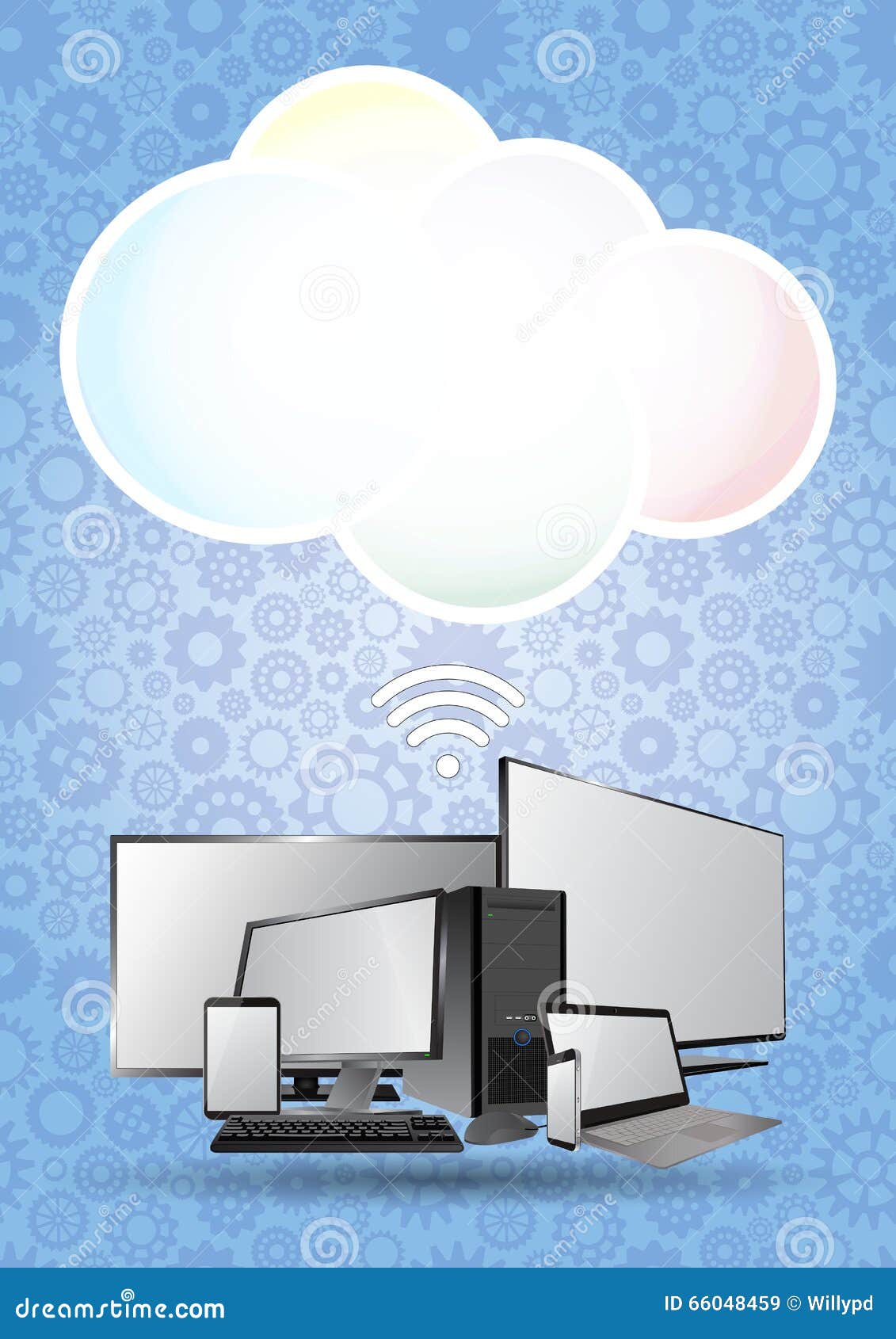 Tech cloud stock vector. Illustration of connect, data - 66048459