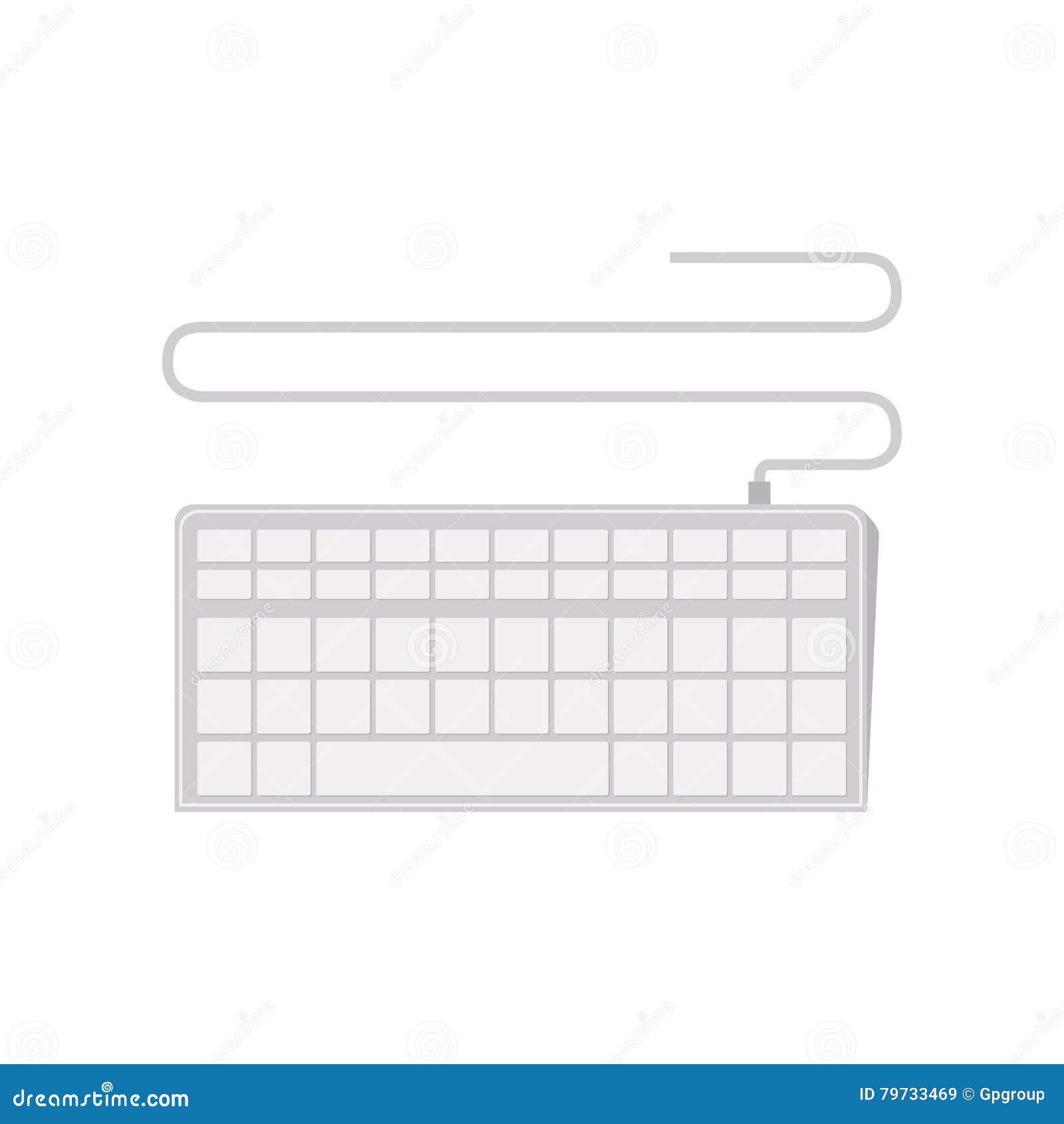 Tech Computer Wired Keyboard Connection Stock Vector - Illustration of ...