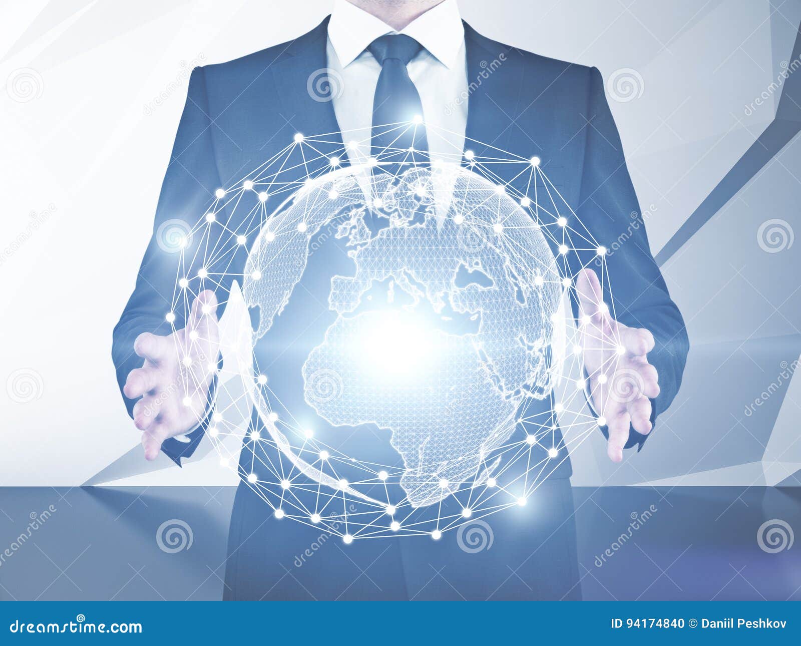 Tech concept stock photo. Image of globe, geometric, holding - 94174840