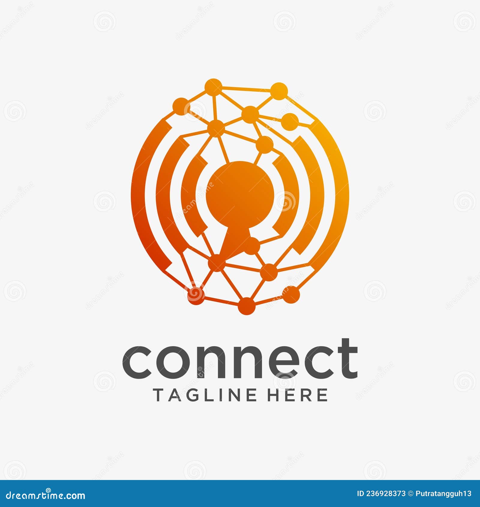 Tech connect logo design stock vector. Illustration of line - 236928373