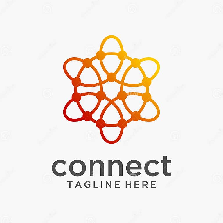 Tech connect logo design stock vector. Illustration of connect - 236928381