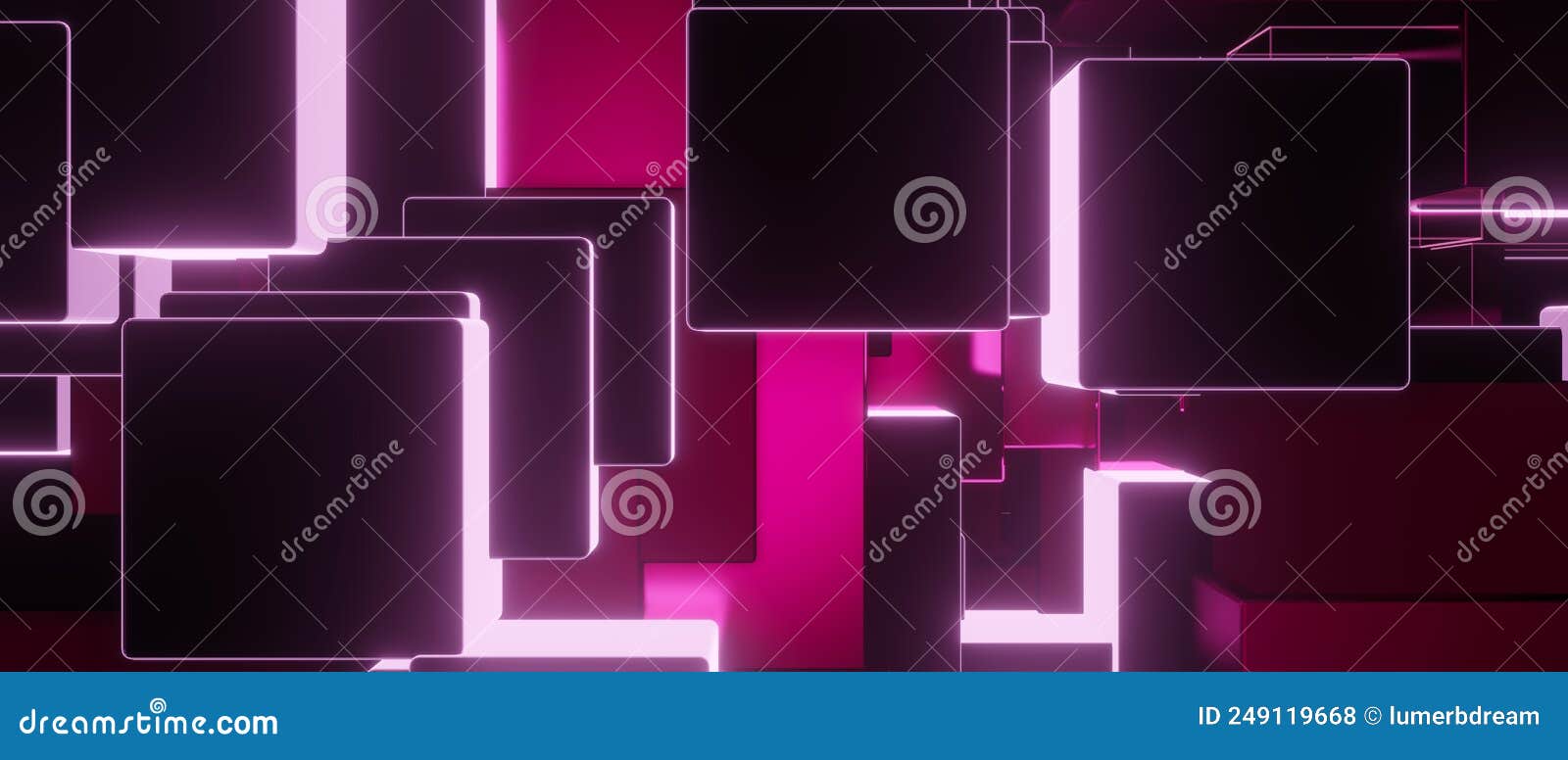 Tech Cubes Squares on Abstract Background 3d Render Stock Illustration ...