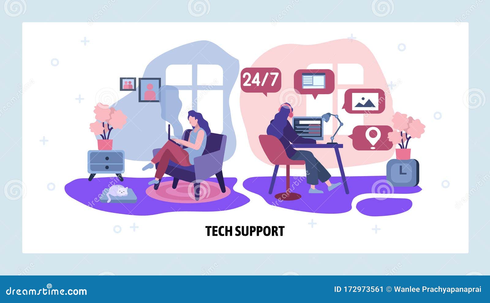 Tech Customer Support Service. Online Contact and Call Center To Solve ...