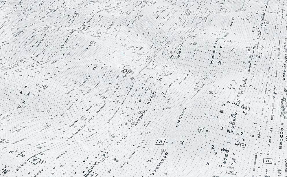 Tech Cyber Code Stream. Terabytes of Binary Code Data Flying in a ...