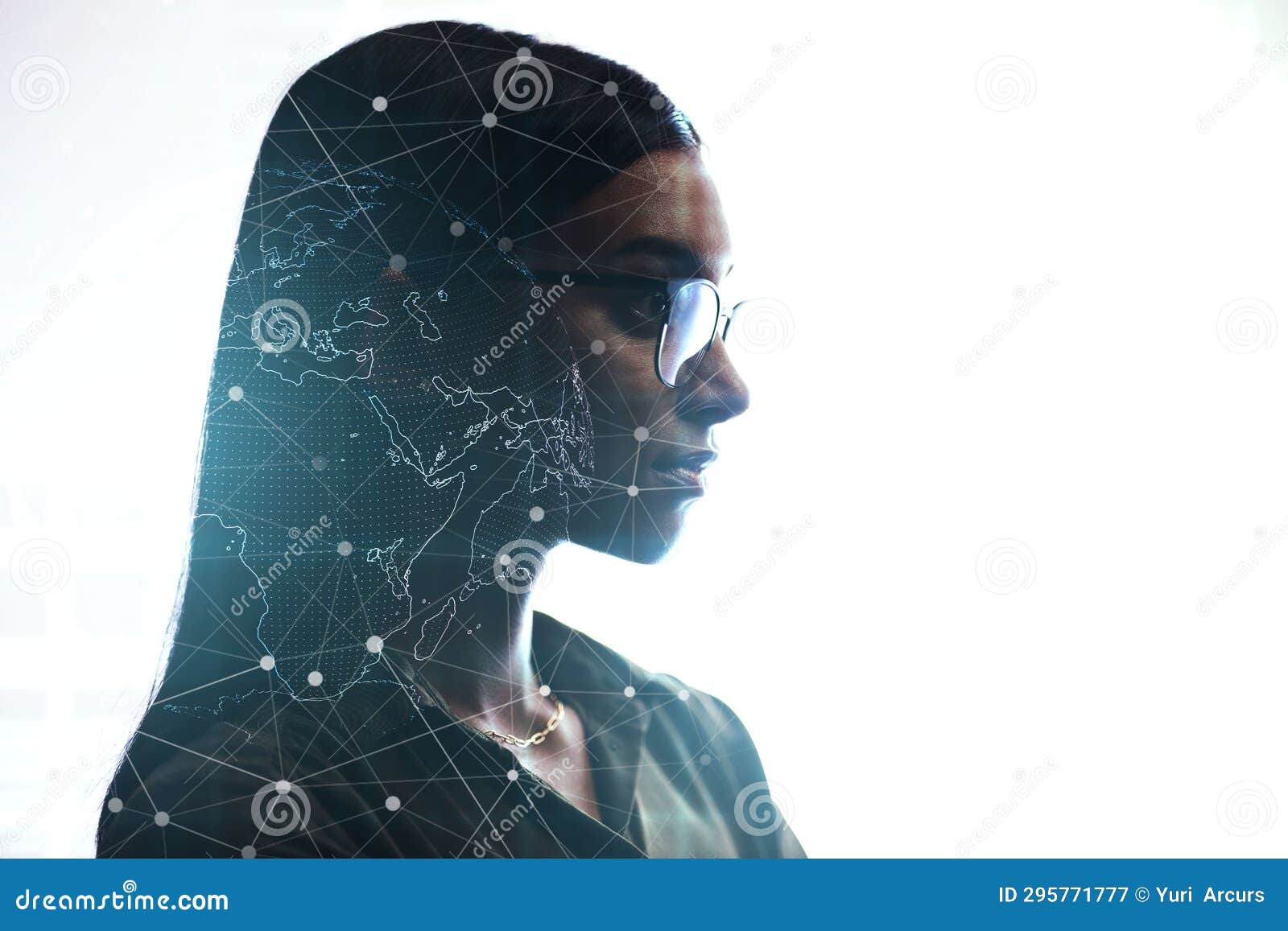 Tech, Cybersecurity or Facial Recognition of a Woman User with ...