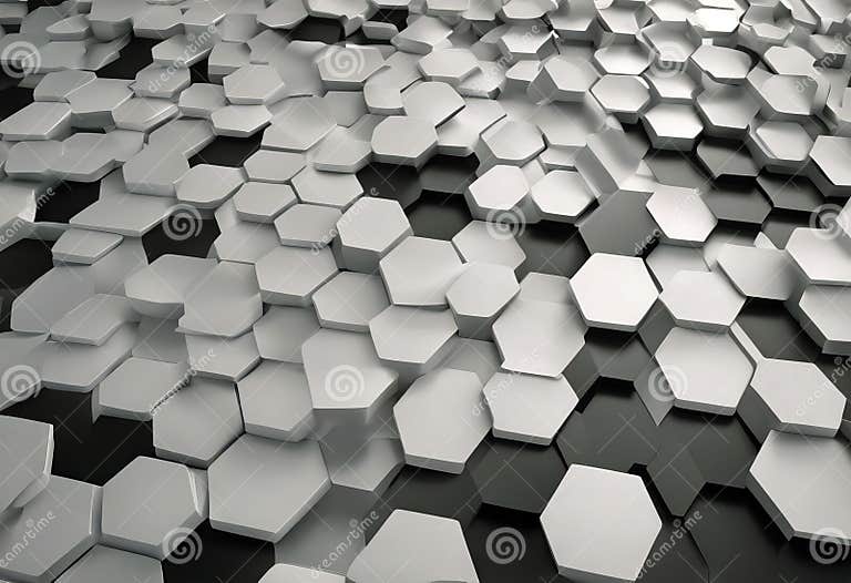 Tech 3D Vector Hexagon Blocks White Background Stock Illustration Stock ...