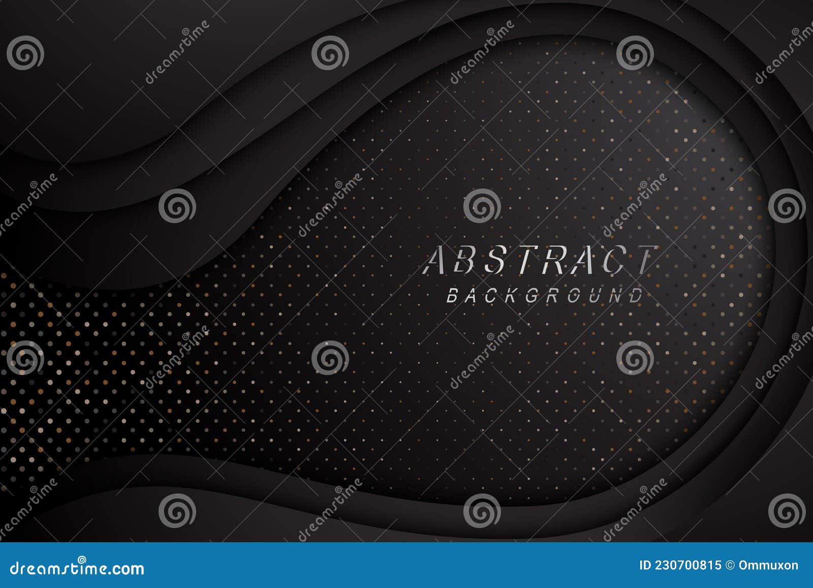 Tech Dark Abstract Design With Black Overlap Layers Background. Stock ...