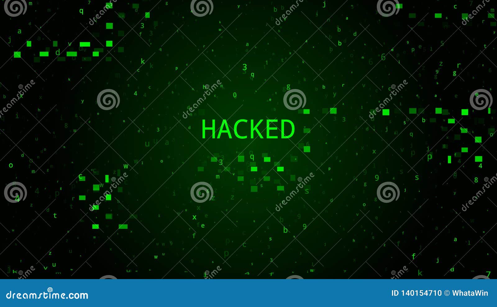Tech Dark Green Background. Cyber Attack, Matrix Stock Vector ...