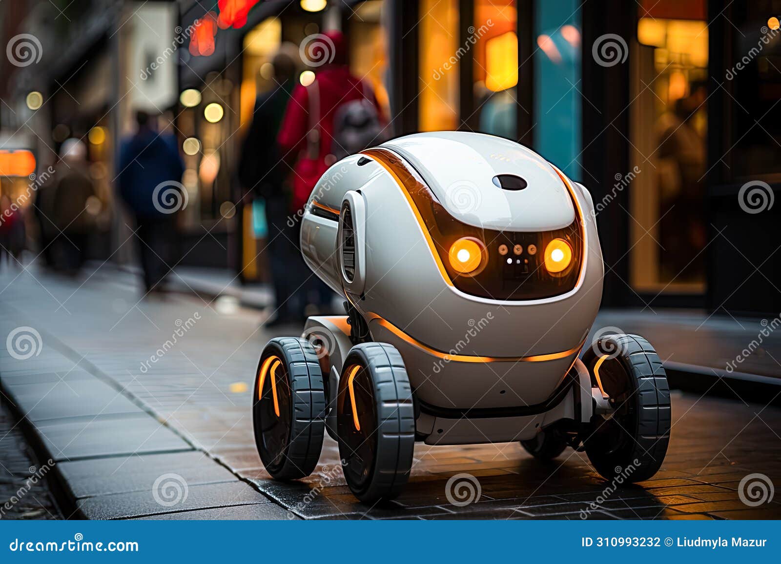 Tech Delivery, Robot Autonomously Navigating the Streets Stock Photo ...