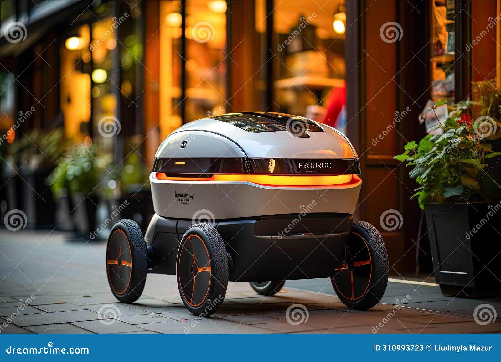 Tech Delivery, Robot Autonomously Navigating the Streets Stock Image ...