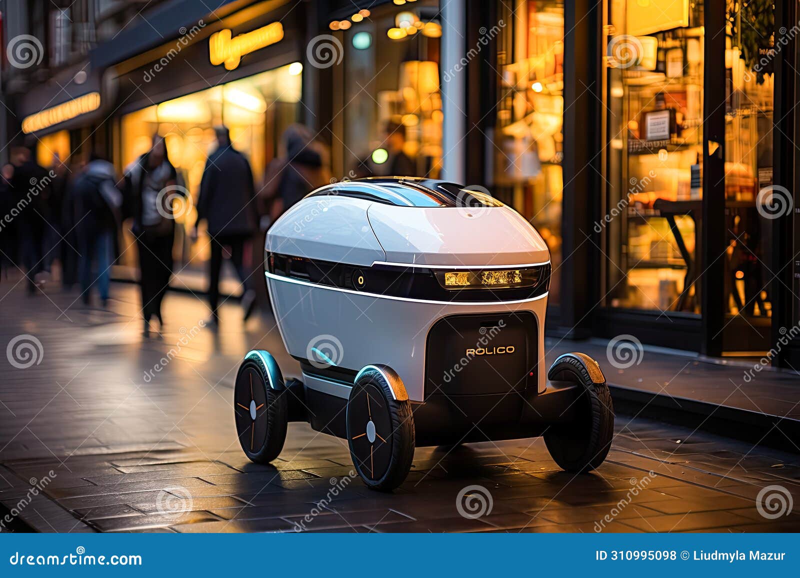 Tech Delivery, Robot Autonomously Navigating the Streets Stock Photo ...