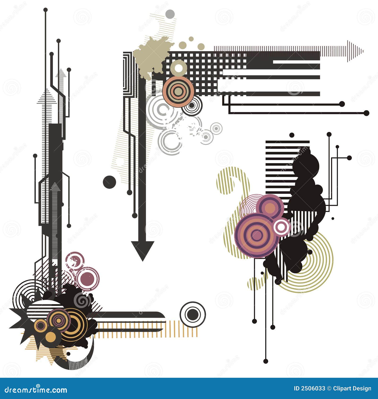 Tech Design Elements Series Stock Illustration - Illustration of corner ...