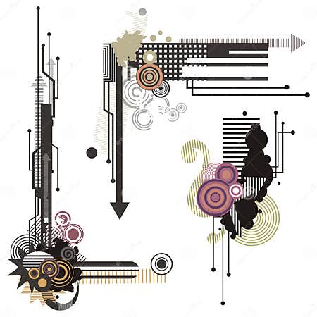 Tech Design Elements Series Stock Illustration - Illustration of corner ...