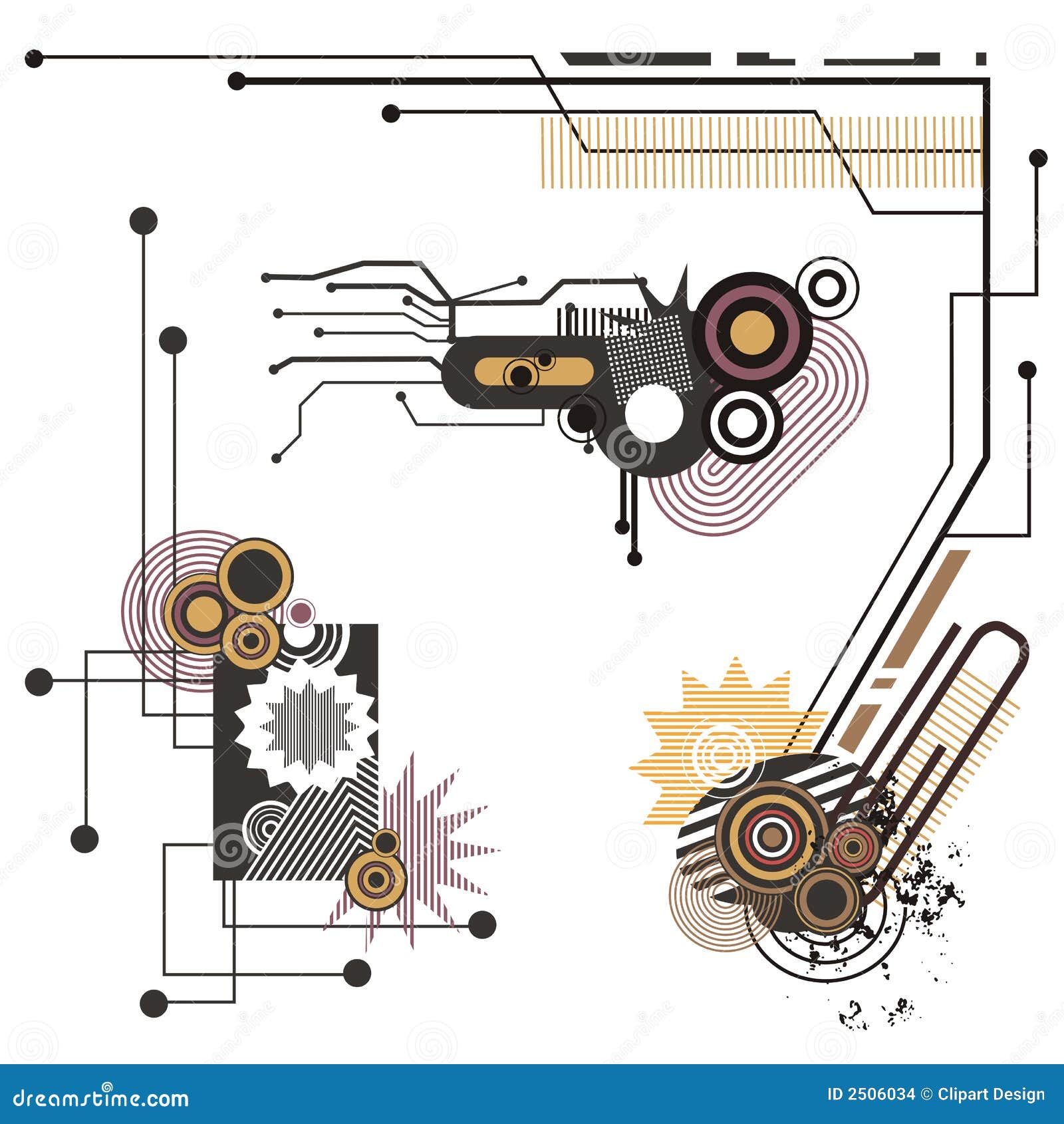 Tech Design Elements Series Stock Illustration - Illustration of ...