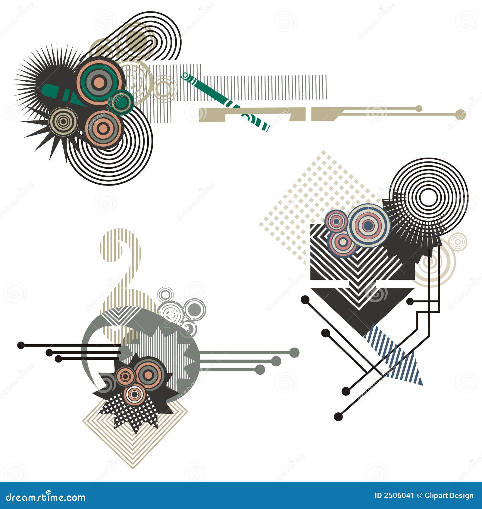 Tech Design Elements Series Stock Illustration - Illustration of circle ...