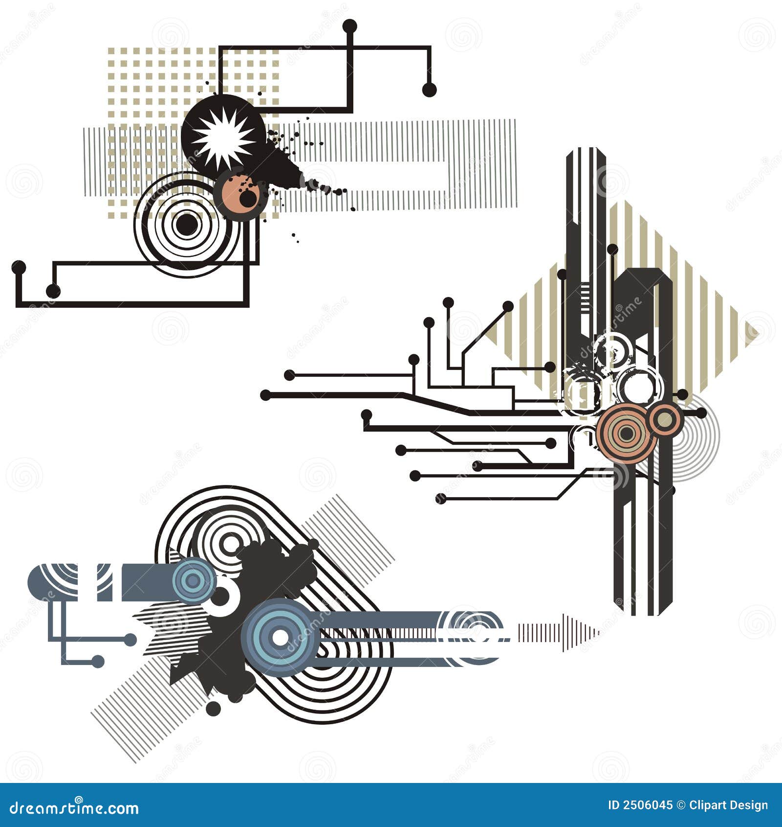 Tech Design Elements Series Stock Illustration - Illustration of micro ...