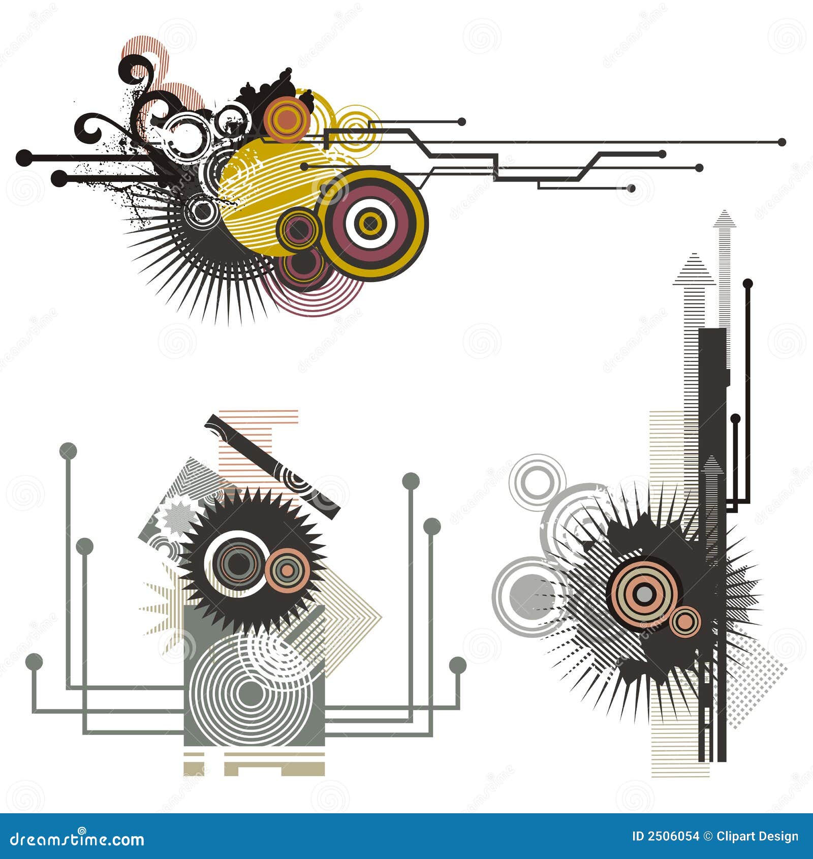 Tech Design Elements Series Stock Illustration - Illustration of grunge ...