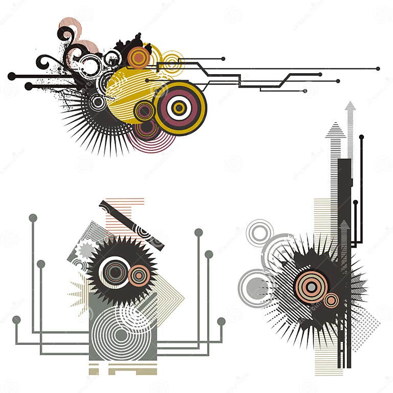 Tech Design Elements Series Stock Illustration - Illustration of grunge ...