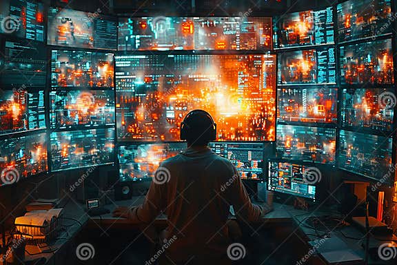 Tech Developer Coding on Multiple Monitors Stock Photo - Image of maximum, developer: 314407126