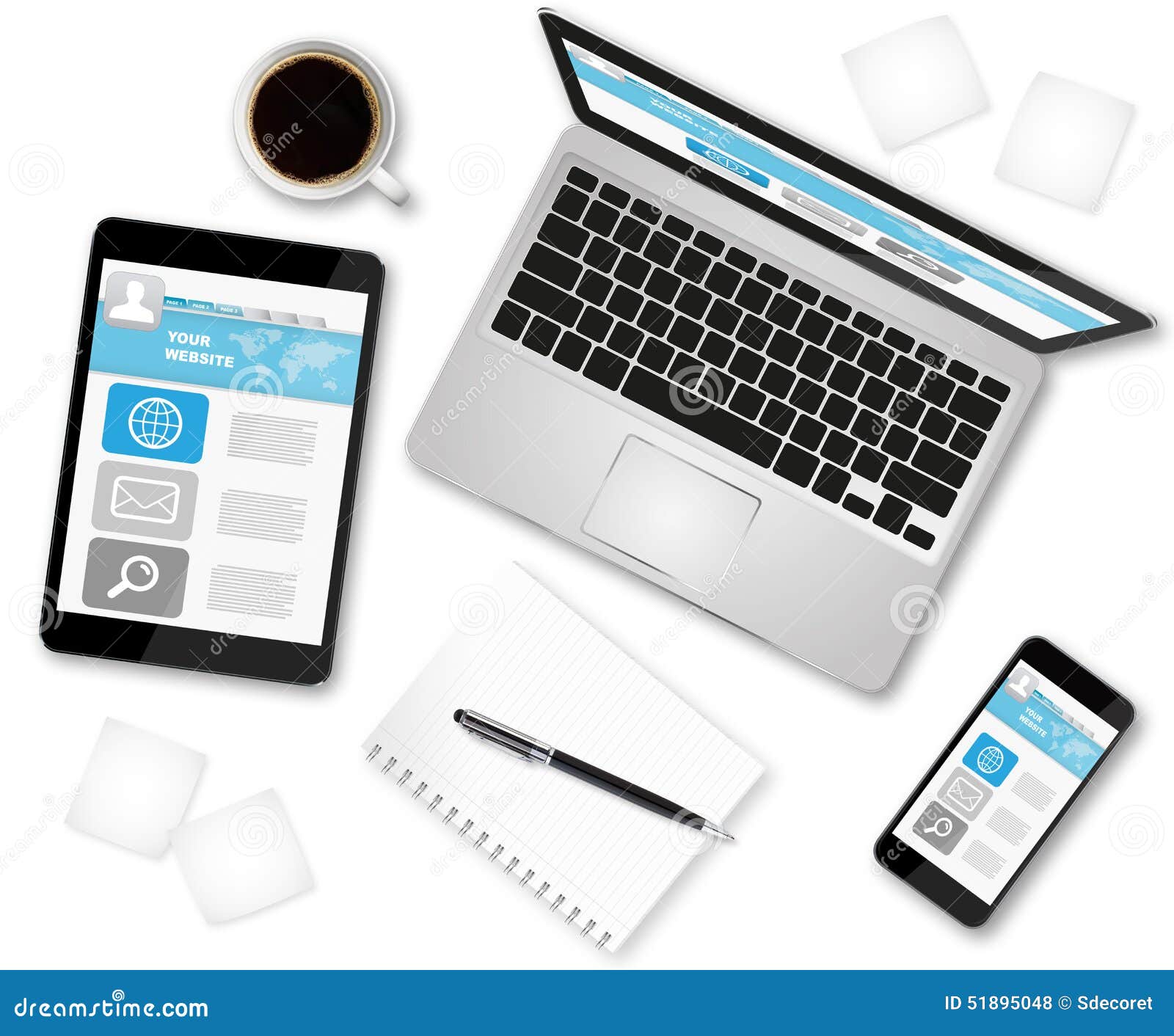 Tech Device Mock Up On Office Background Royalty-Free Stock Image ...