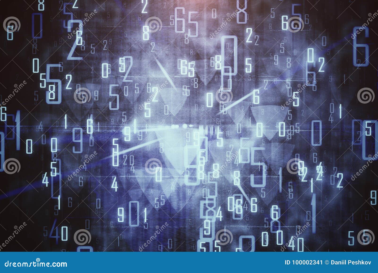 Tech Digital Numbers Backdrop Stock Illustration - Illustration of ...