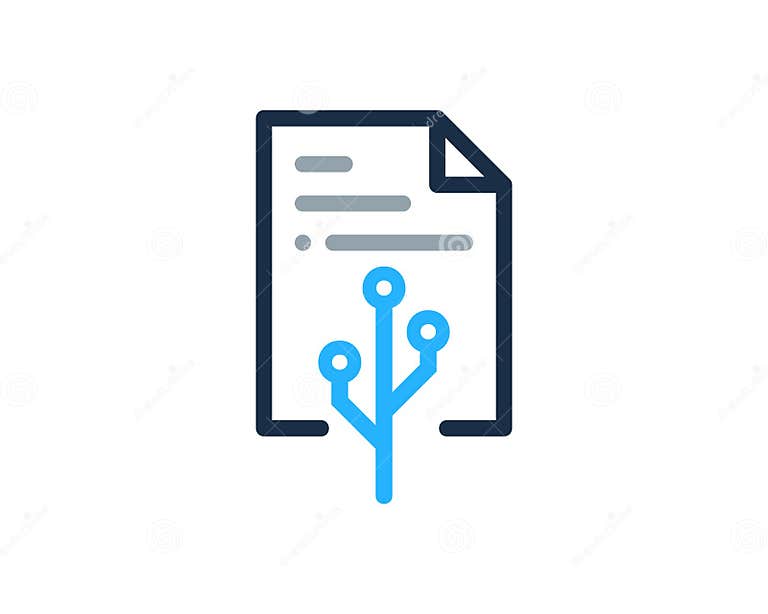Tech Document Icon Logo Design Element Stock Vector - Illustration of ...