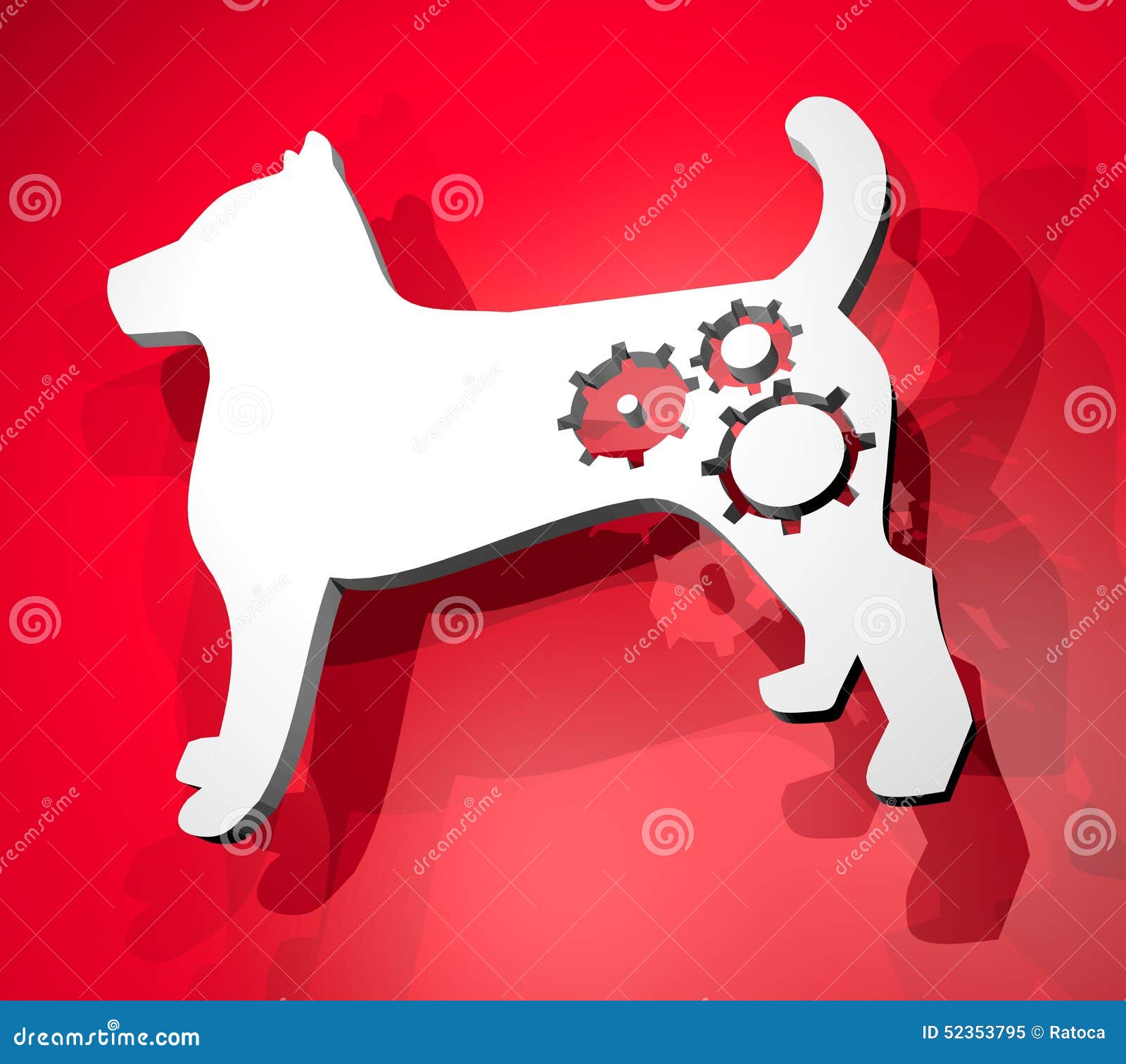 Tech dog stock illustration. Illustration of metal, tech - 52353795