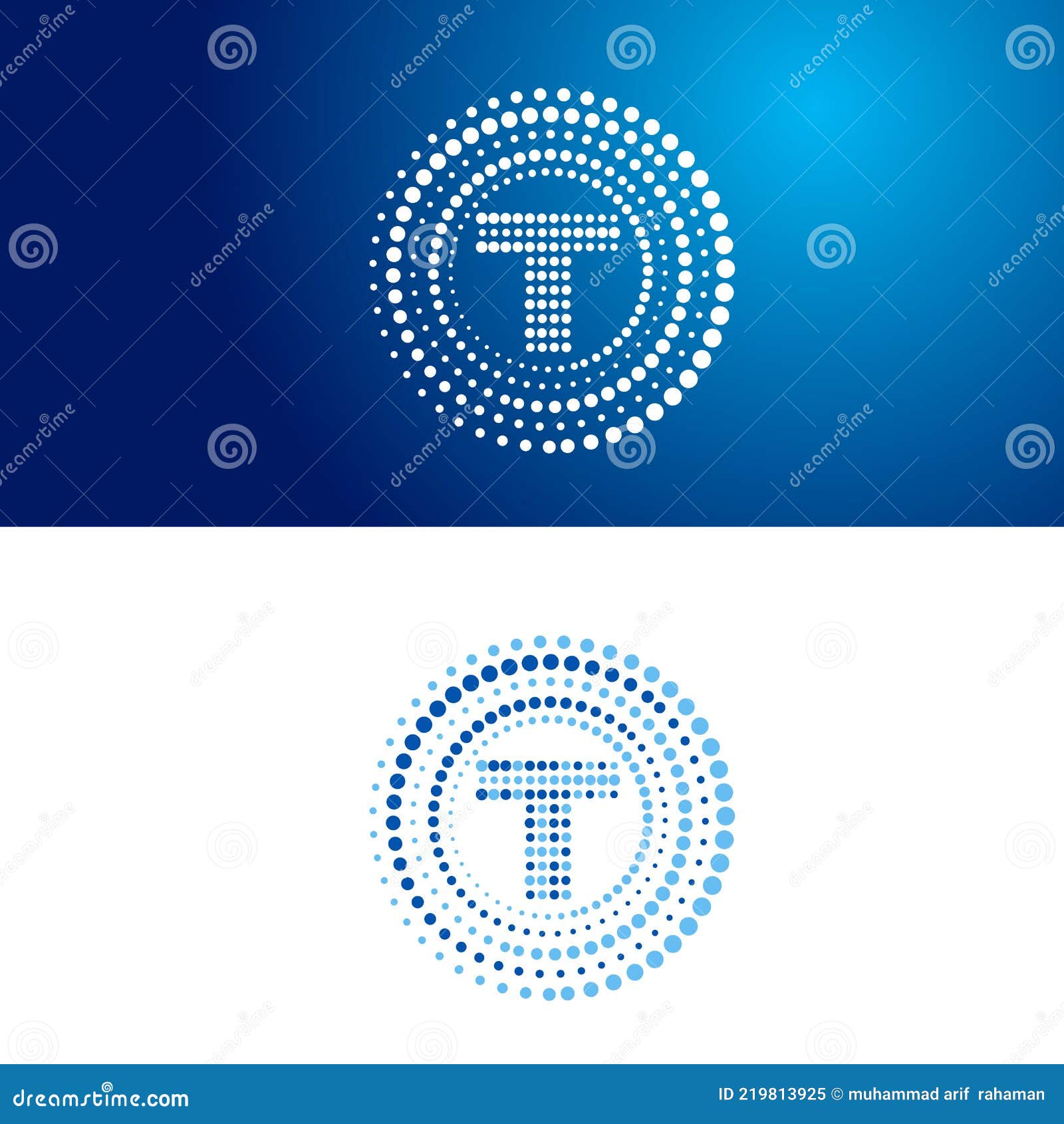 Tech Dots T Initial Letter Logo Design Dot Symbol Icon Vector Graphic ...