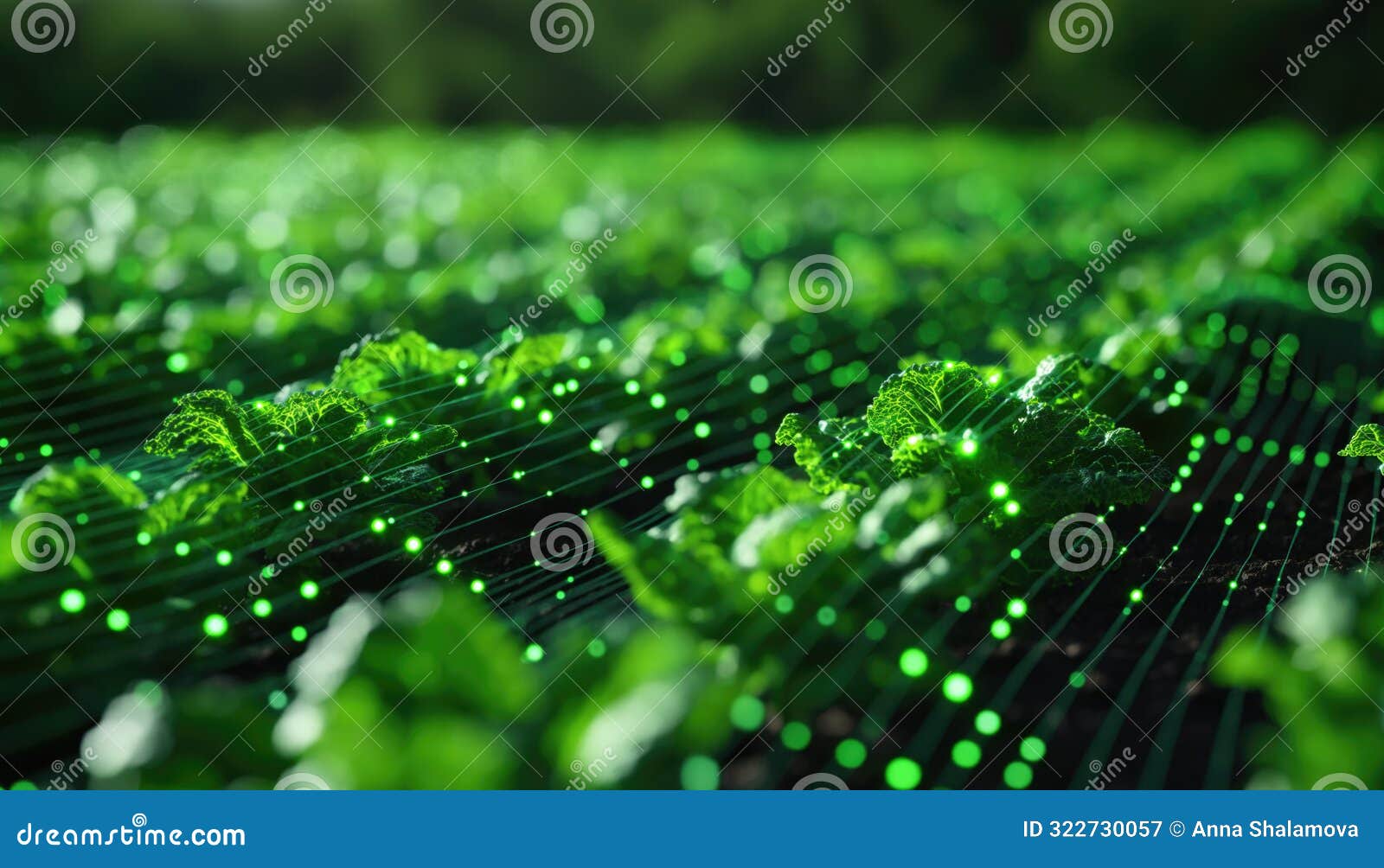 Tech Driven Agricultural Field Background with AI and Digital Screens ...