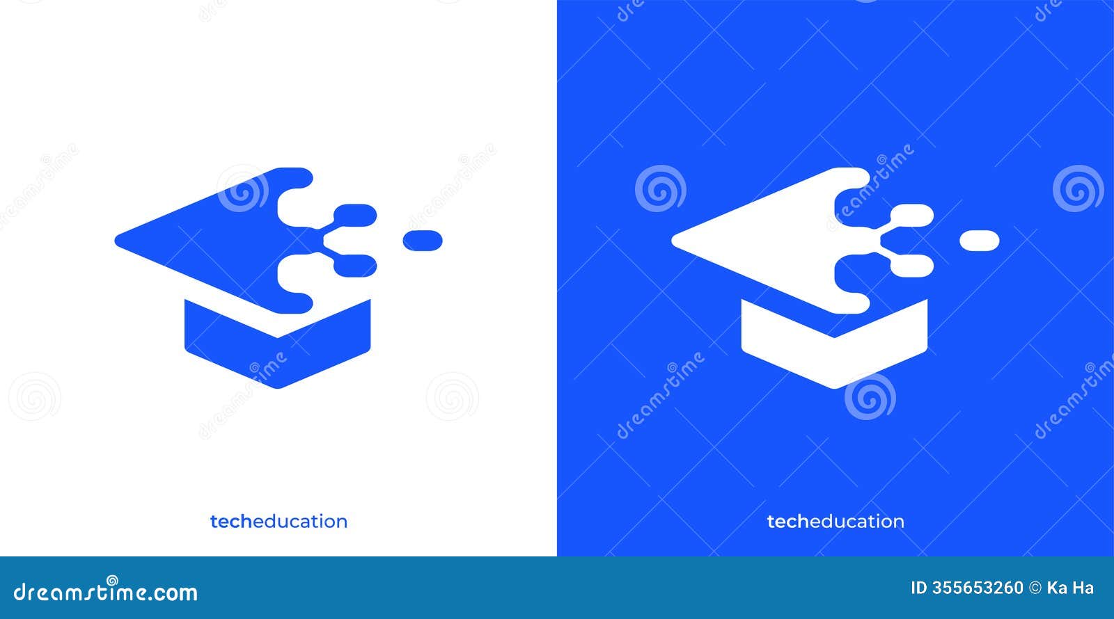 Smart Tech Education Logo. Graduation Hat and Data Connection Graphic ...