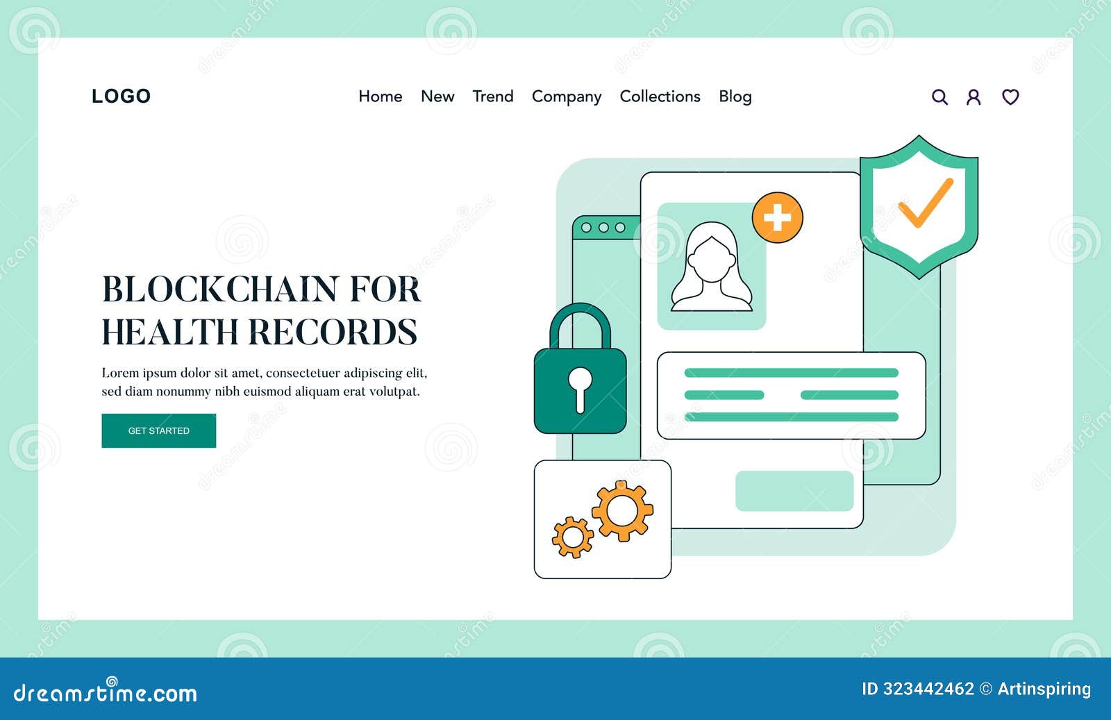 Tech Enabled Health. Flat Vector Stock Vector - Illustration of ...