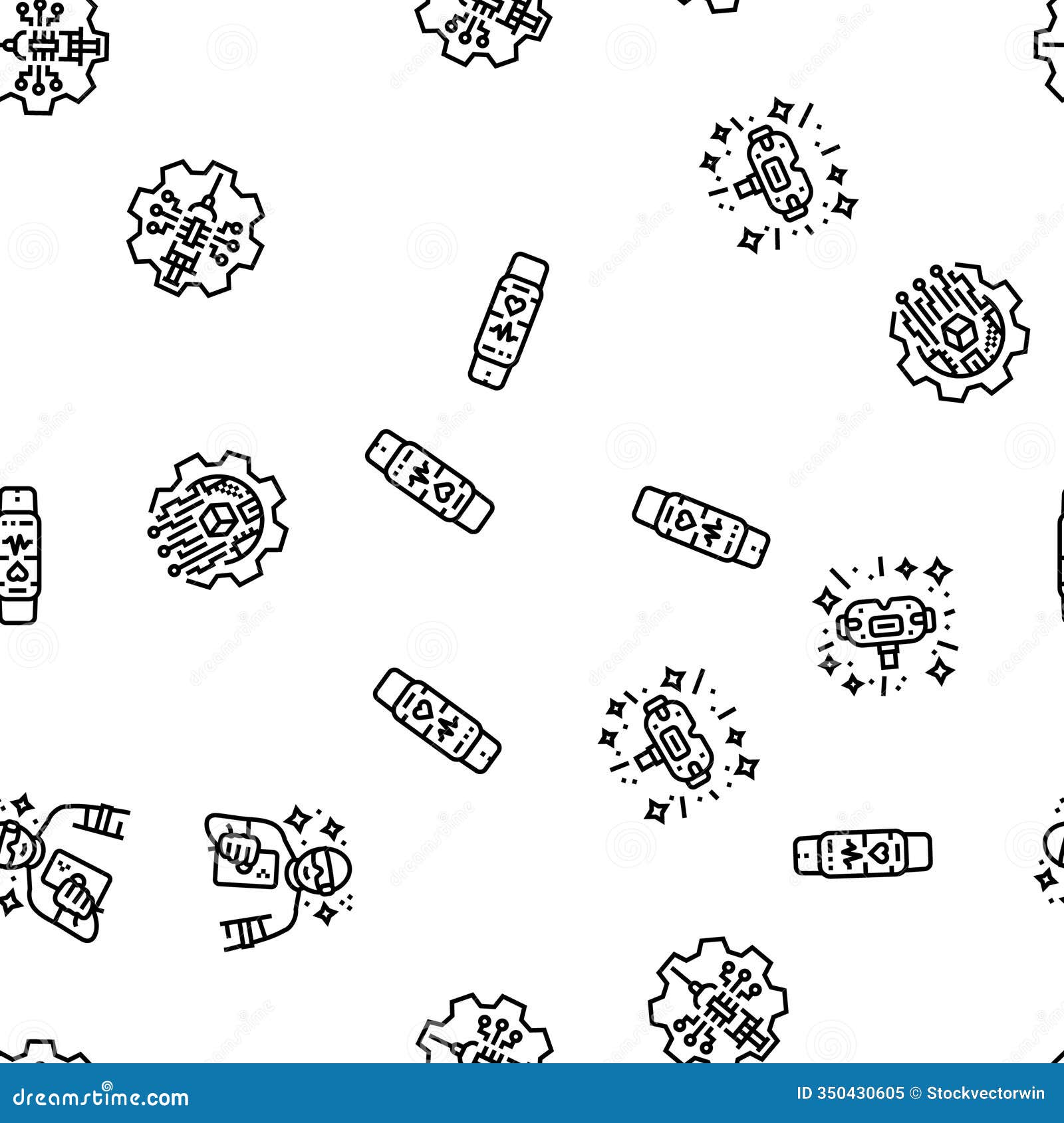 Tech Enthusiast Geek Nerd Man Seamless Pattern Vector Stock ...